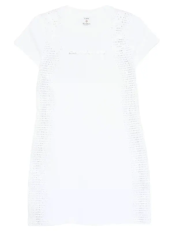 Casablanca Crystal-embellished Mini Dress - White