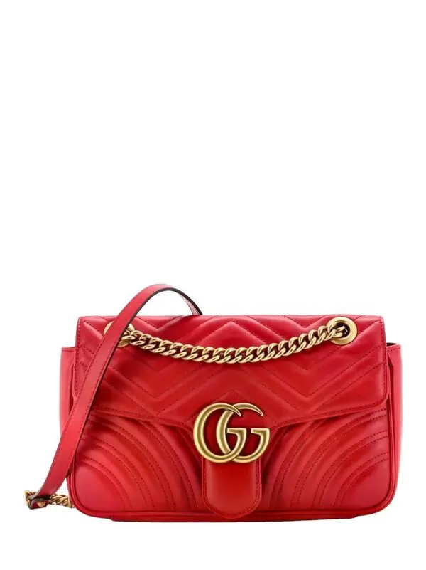Gucci Gg Marmont Small Flap Bag - Red