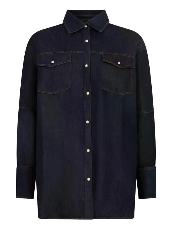 MOORER Flap-pocket Denim Jacket - Blue