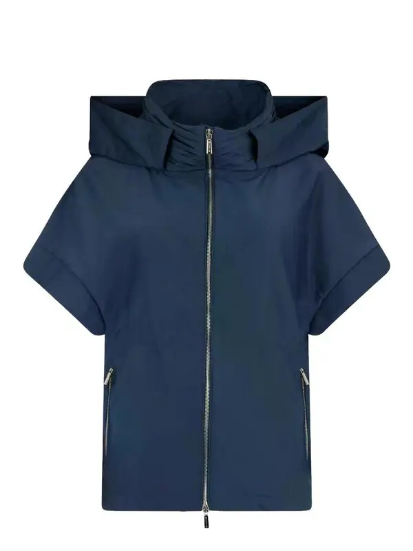 MOORER Hooded Short-sleeve Jacket - Blue
