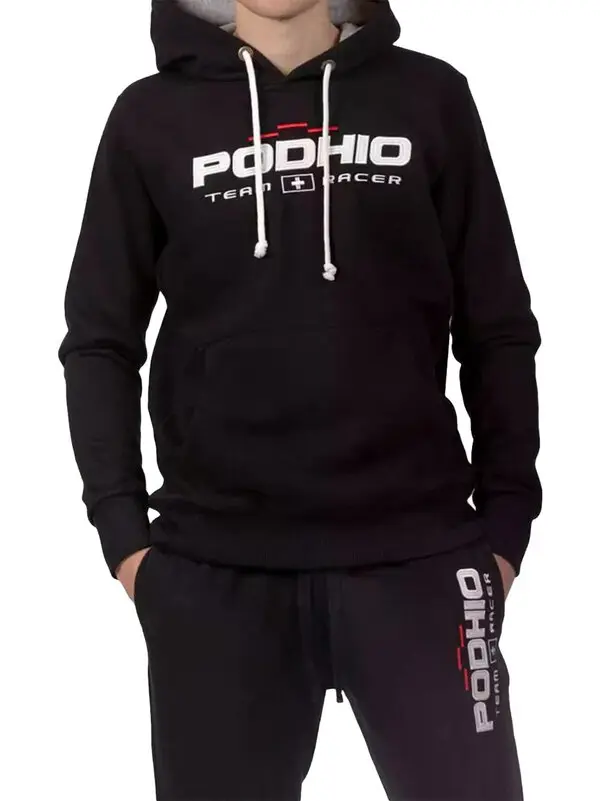 PODHIO Logo-embroidered Hoodie - Black