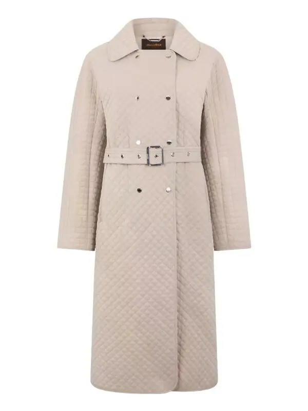 MOORER Quilted Belted Trench Coat - Neutrals