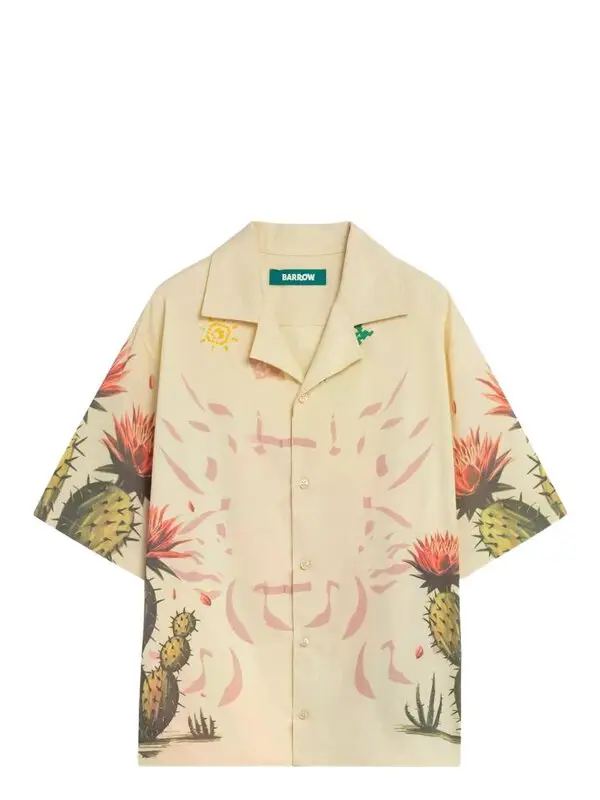 BARROW Cactus-print Short-sleeve Shirt - Neutrals