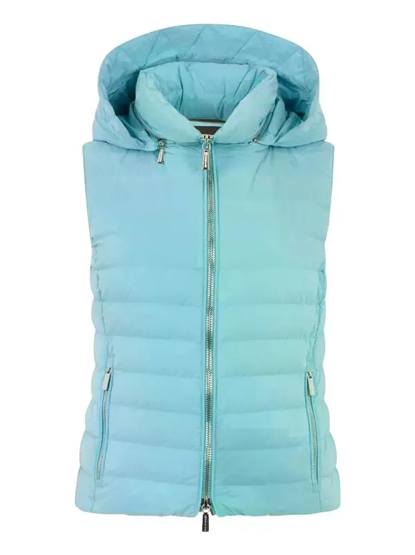 MOORER Hooded Puffer Gilet - Blue