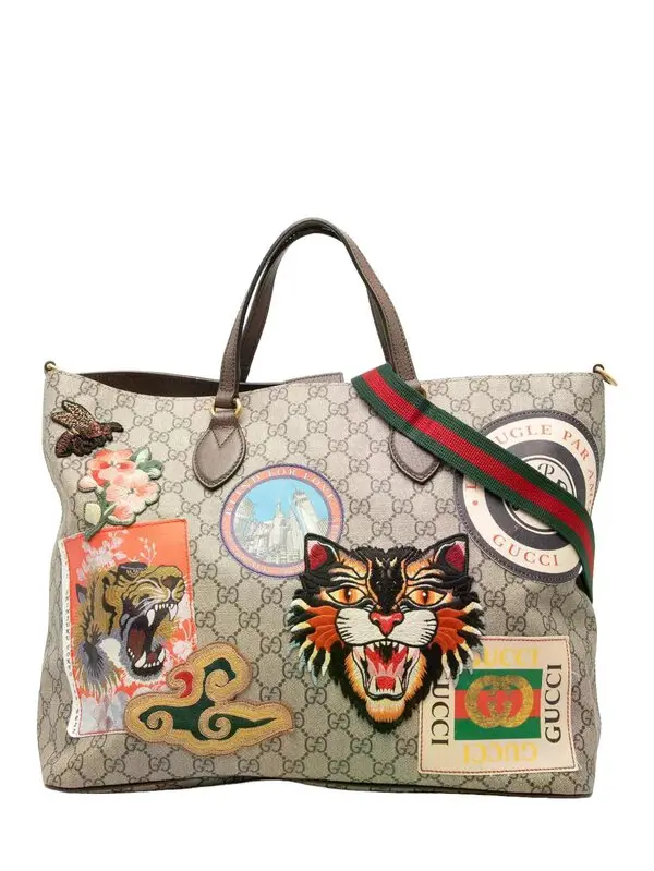 Gucci Gg Supreme Courrier Soft Tote - Brown