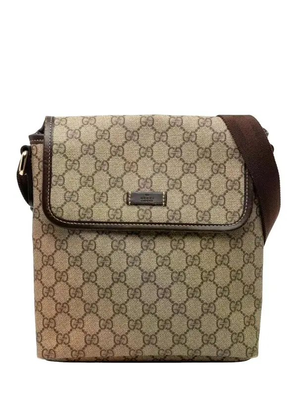 Gucci Gg Supreme Crossbody Bag - Brown
