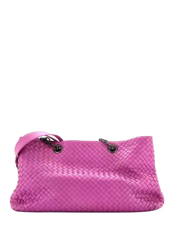 Bottega Veneta Double Chain Intrecciato Nappa Large Tote - Purple