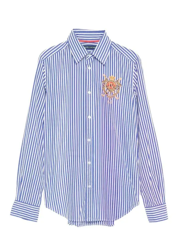 Ralph Lauren Logo-embroidered Striped Shirt - Blue