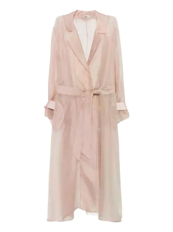 Herno Silk Belted Coat - Pink