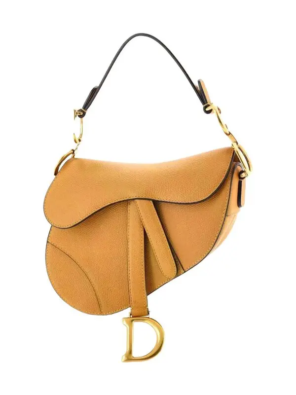 Dior Saddle Handbag Leather Mini Shoulder Bag - Yellow