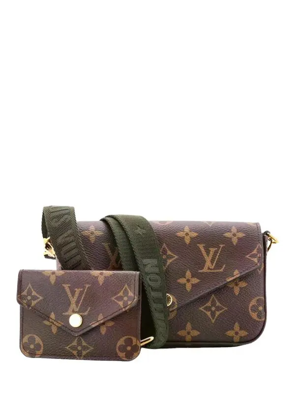 LOUIS VUITTON Felicie Strap & Go Handbag Monogram Canvas - Brown