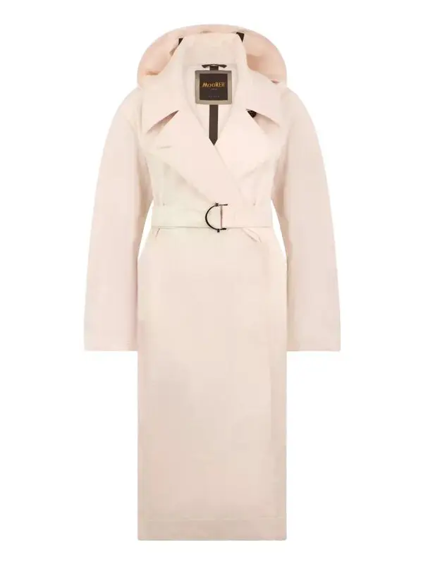 MOORER Belted Trench Coat - Neutrals