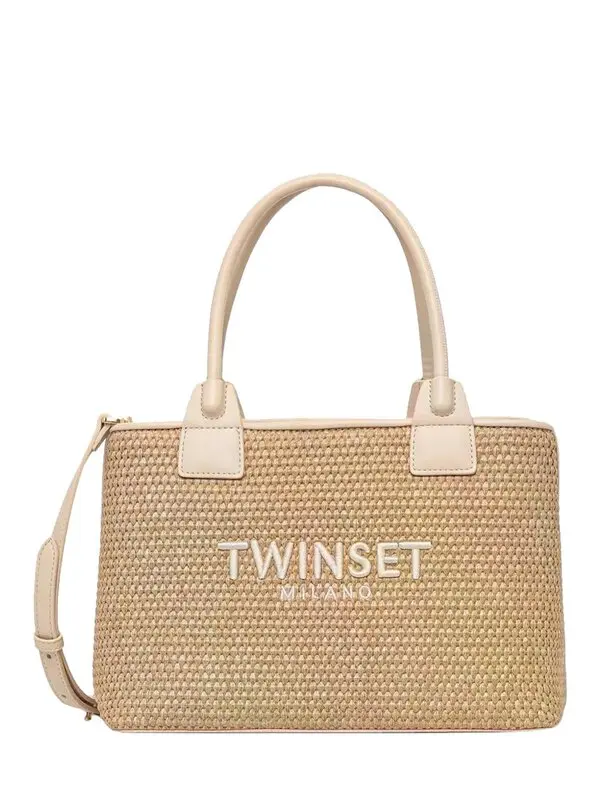 TWINSET Raffia Tote Bag - Neutrals