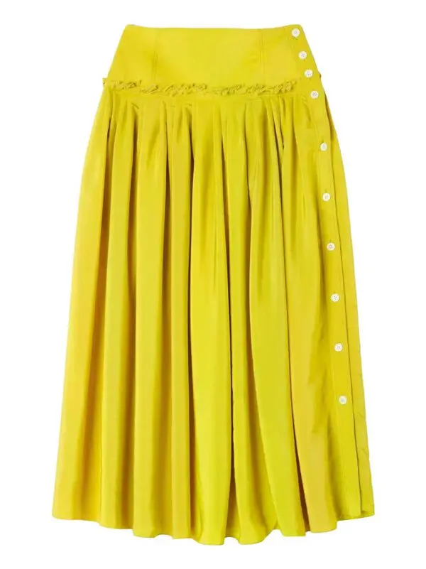 LANVIN Pleated Midi Skirt - Yellow