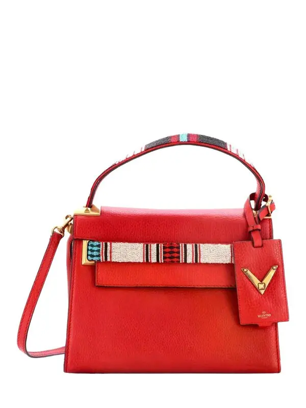 Valentino Garavani My Rockstud Beaded Satchel - Red