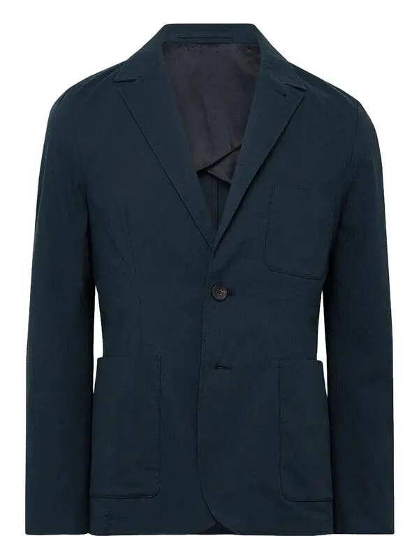 Mr P. Cotton-blend Seersucker Suit Jacket - Midnight Blue