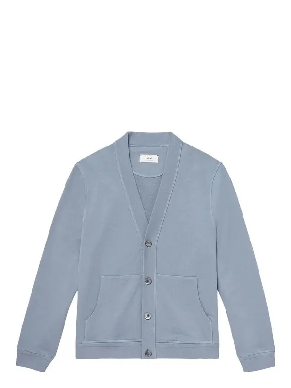 Mr P. Cotton-jersey Cardigan - Slate Blue