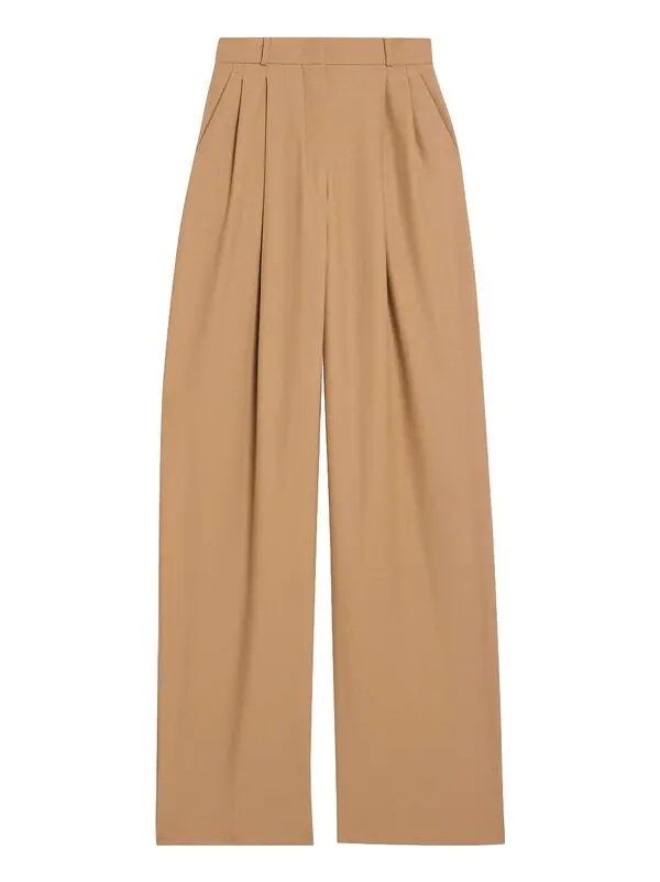 Sportmax Kiens Wide-leg Wool-blend Twill Pants - Sand