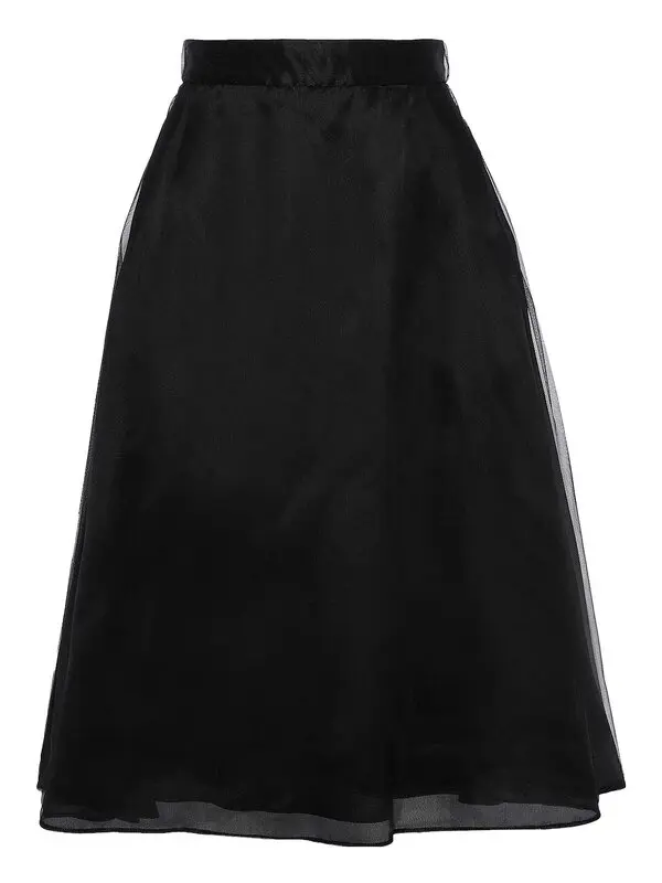 Thom Browne Flared Lace-up Tulle Skirt - Black