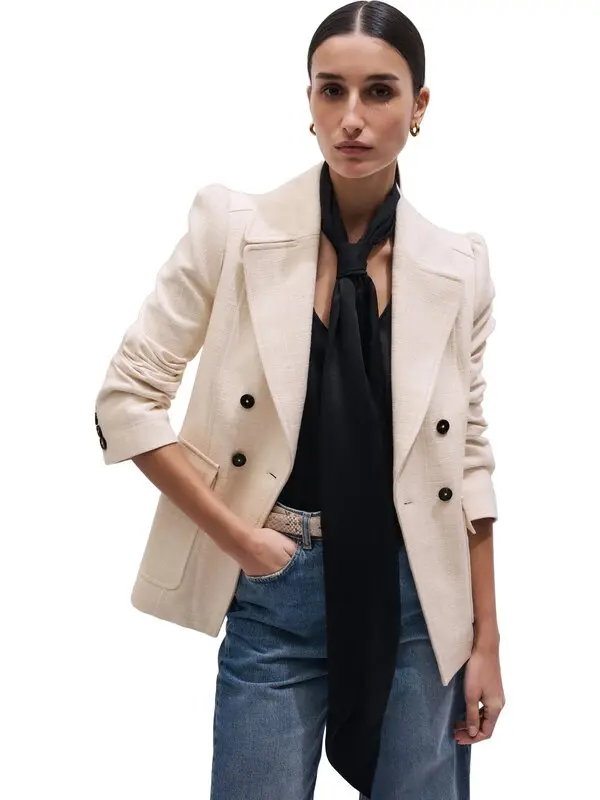 ME+EM Slim Feminine Military Jacket - Ivory