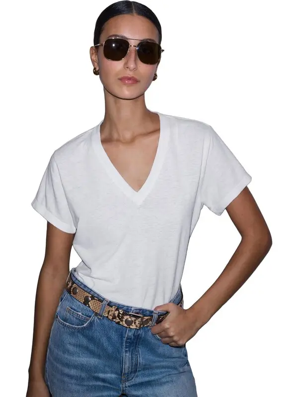 ME+EM Soft Washed V-neck Tee - Fresh White