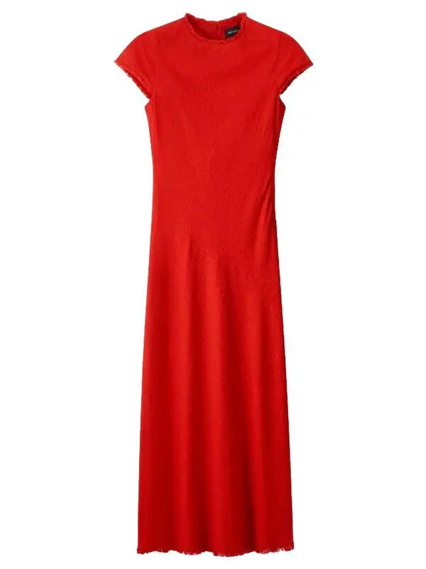 ME+EM Bias Cut Maxi Dress - Rose Petal Red