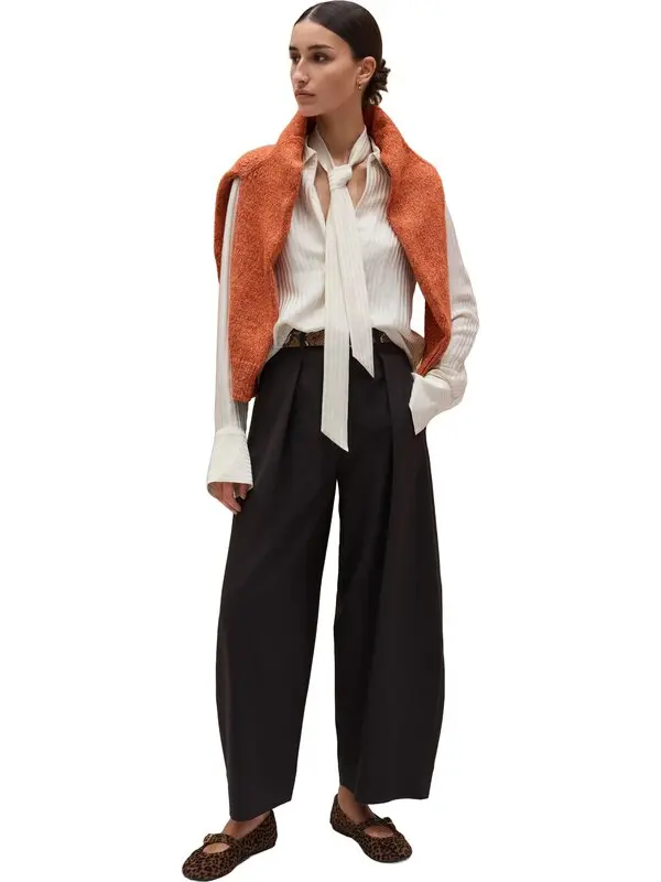 ME+EM Barrel-leg Trousers - Ganache Brown