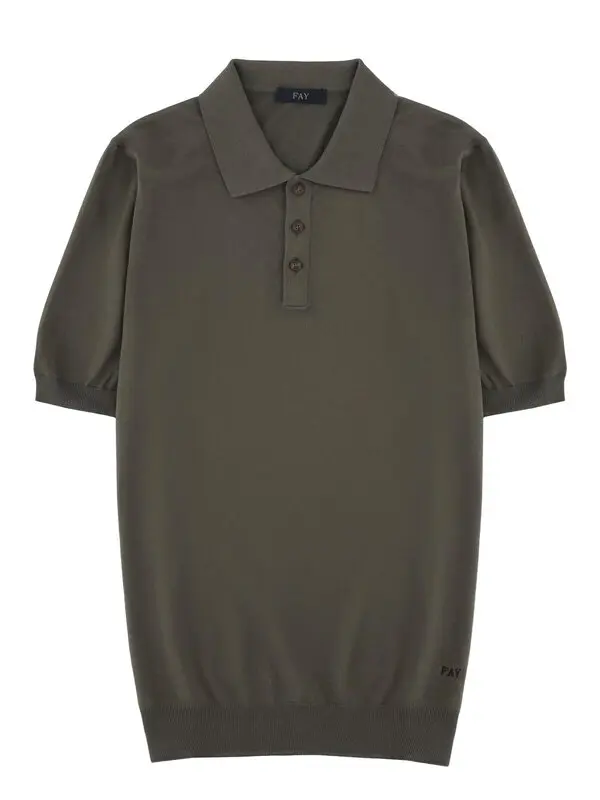 FAY Cotton Polo - Military Green