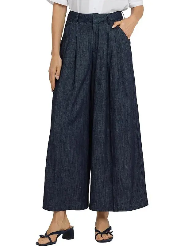 NYDJ Giselle Wide Leg Ankle Trousers - Dark Indigo