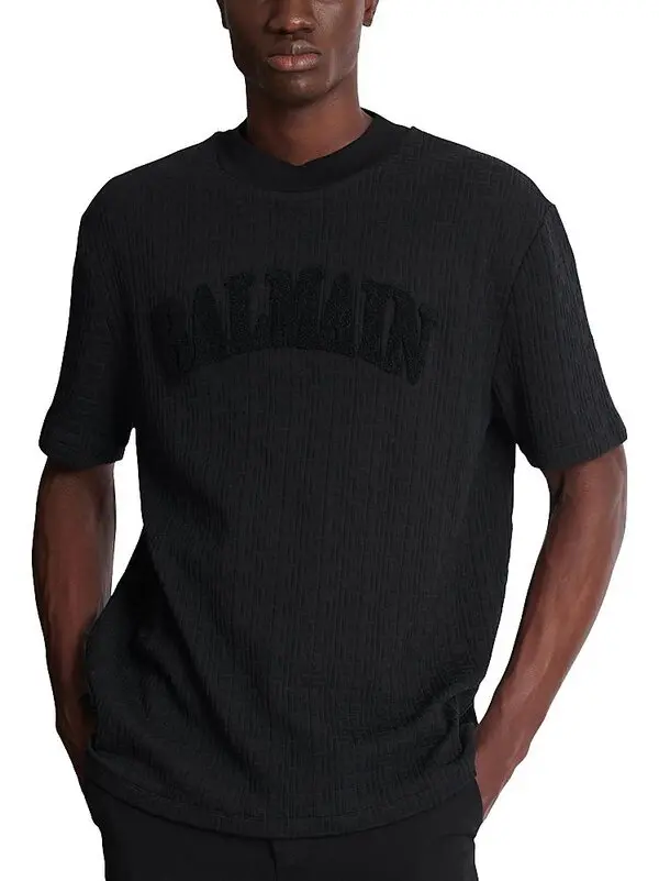 Balmain Monogram Print Logo Tee - Black