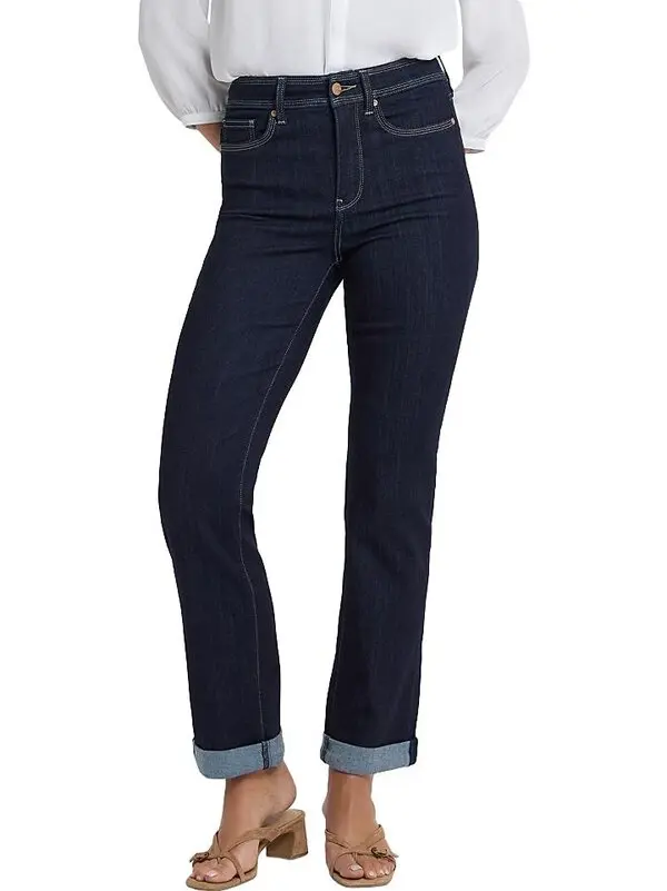 NYDJ Petites Marilyn High Rise Straight Jeans - Morning Tides