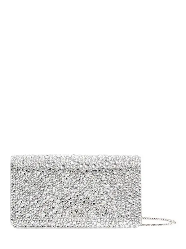 Valentino Garavani Vlogo Embellished Mini Shoulder Bag - Crystal