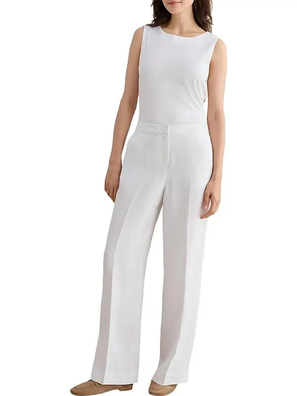 HOBBS LONDON Alessia Linen Wide Leg Pants - White