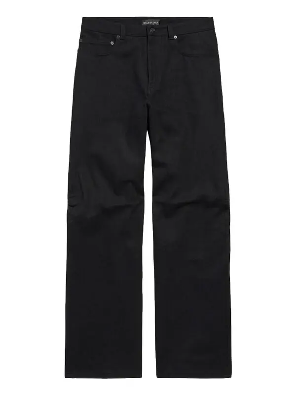 Balenciaga Curved Knee Denim Pants - Black