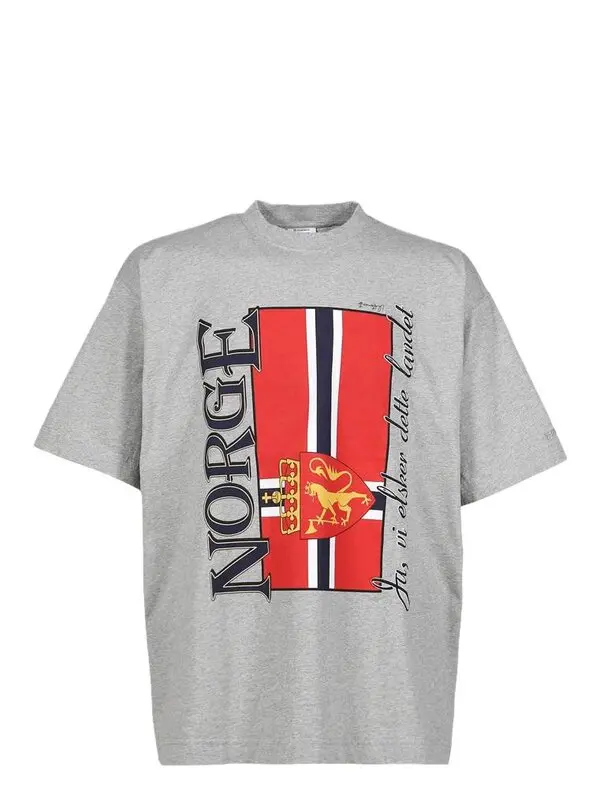 Vetements Norway Tourist Tee Grey Melange - Gray