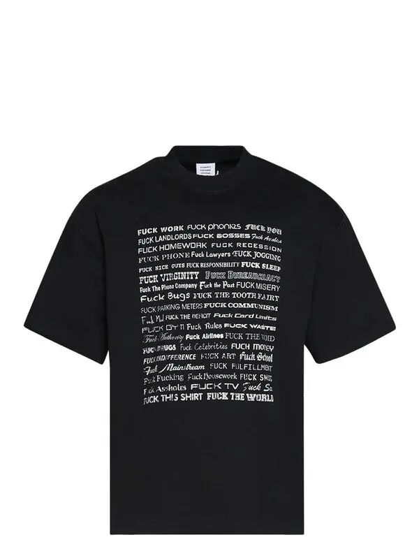 Vetements Fuck Everything Tee Washed-out - Black