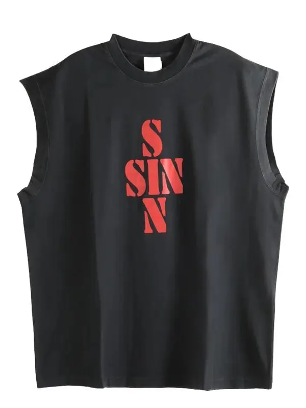 Vetements Sin Sleeveless Tee - Black