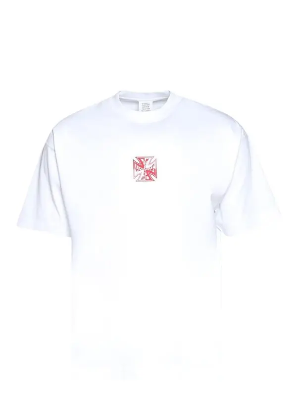 Vetements Double Biker Cross Logo Tee - White