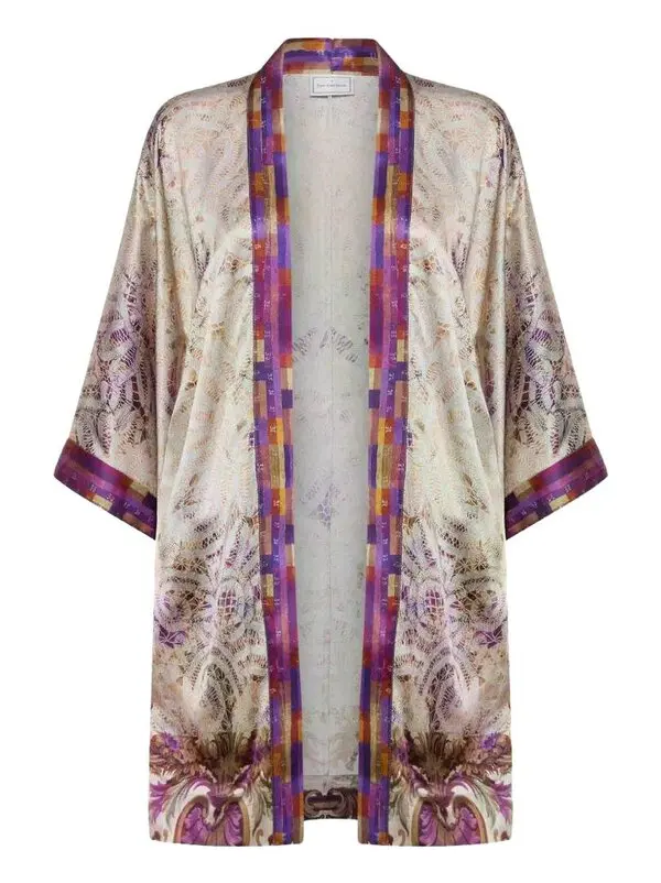 PIERRE-LOUIS MASCIA Paisley Print Silk Coat - Neutrals