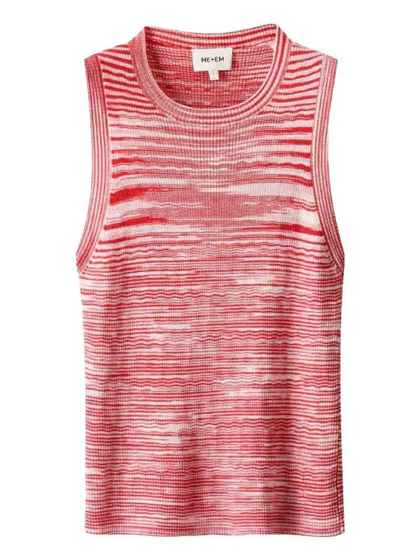 ME+EM Slim Fit Knit Vest - Red Multi