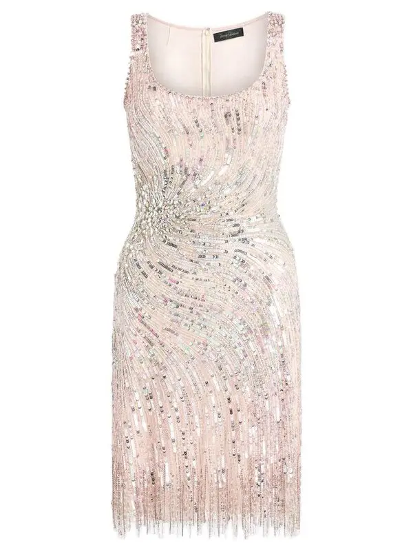 Jenny Packham Swirly Sequin-embellished Mini Dress - Sugar