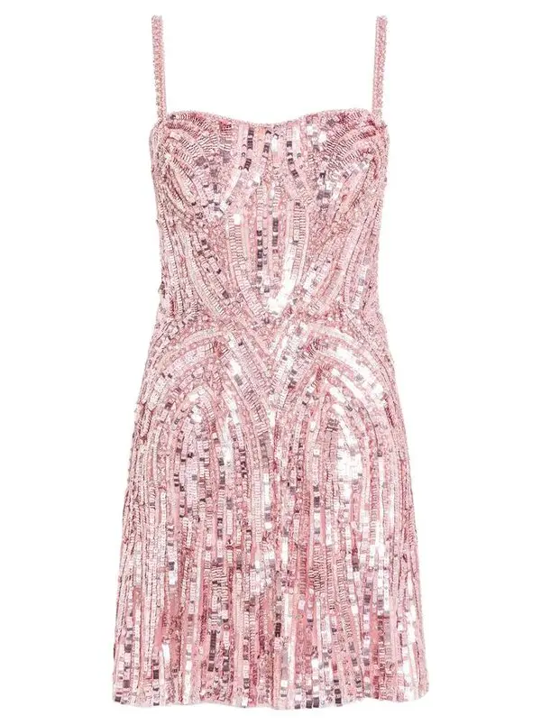 Jenny Packham Rebecca Sequin-embellished Mini Dress - Pink Pearl