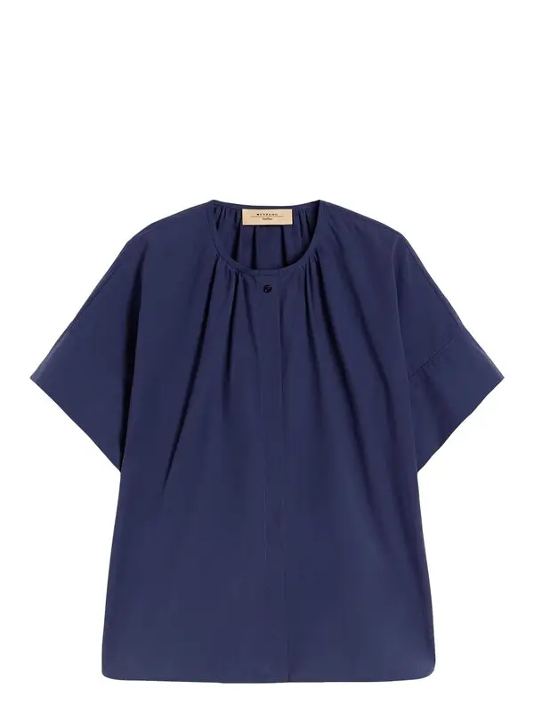 Max Mara Cotton Poplin Blouse - Blue