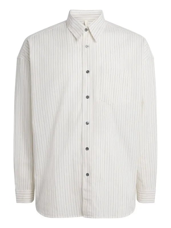 SUNFLOWER Cotton-blend Stripe Stable Shirt - White