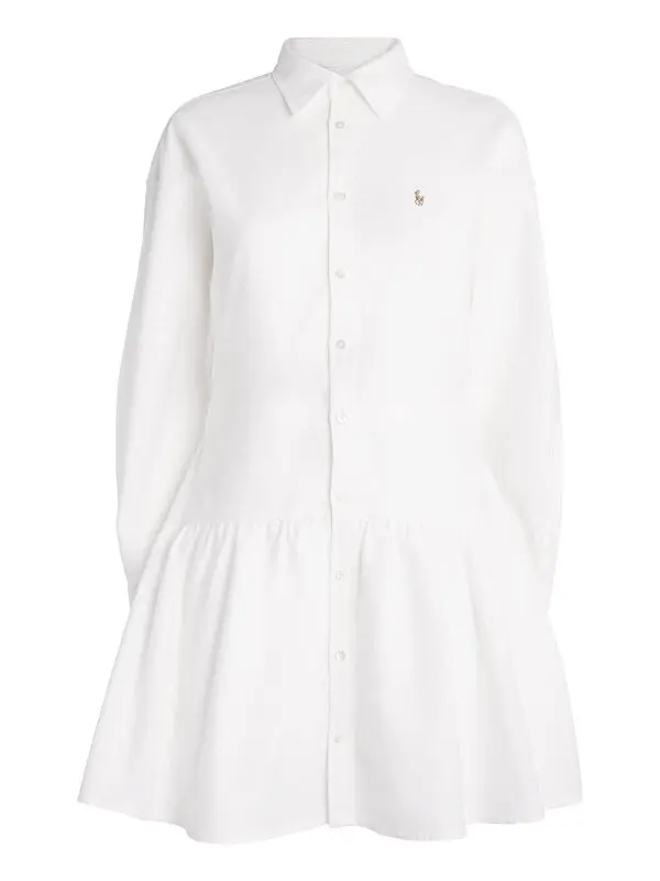 Polo Ralph Lauren Twill Polo Pony Mini Shirt Dress - White