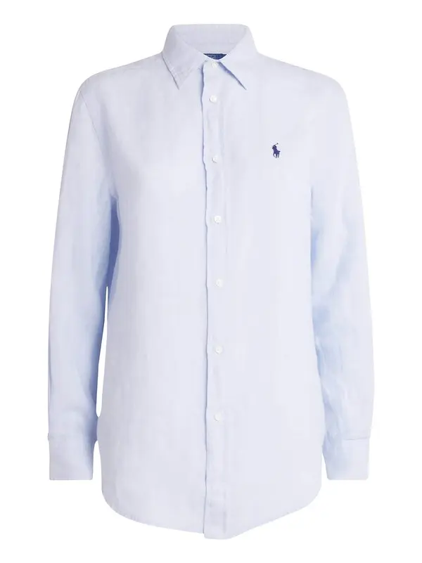 Polo Ralph Lauren Linen Polo Pony Shirt - Blue