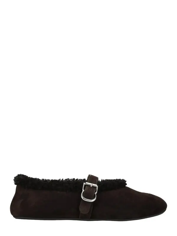 Alaïa Shearling Ballet Flats - Brown