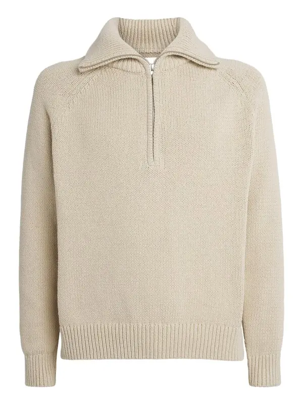 Nn07 Cotton Half-zip Sweater - White