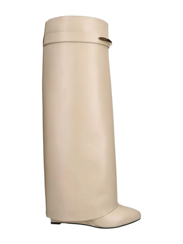 Givenchy Leather Shark Knee-high Boots 95 - Beige
