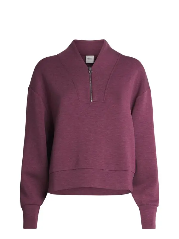 Varley Doublesoft Davidson Quarter-zip Sweatshirt - Burgundy